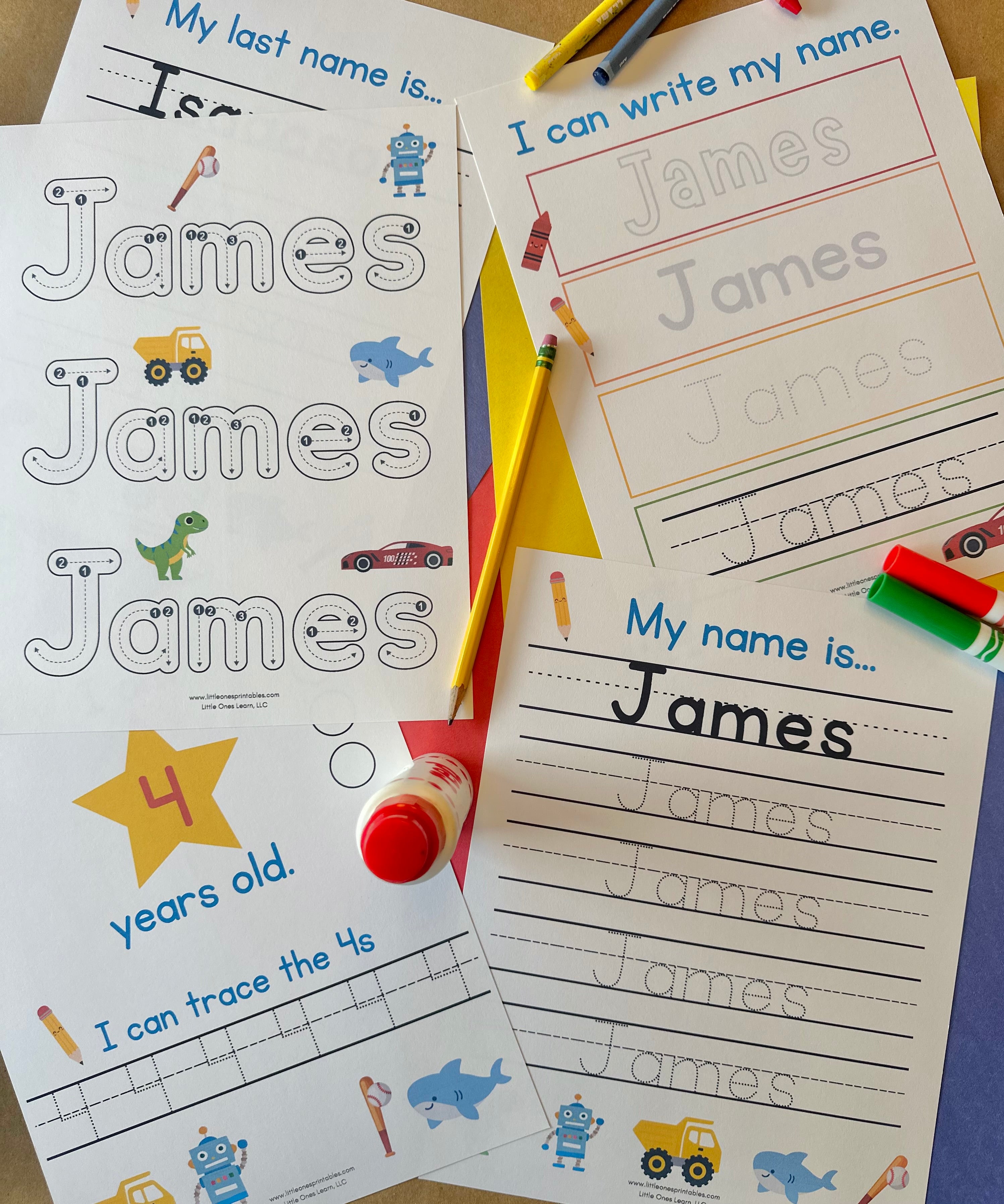 Personalized Name Practice Pack – Little Ones Printables